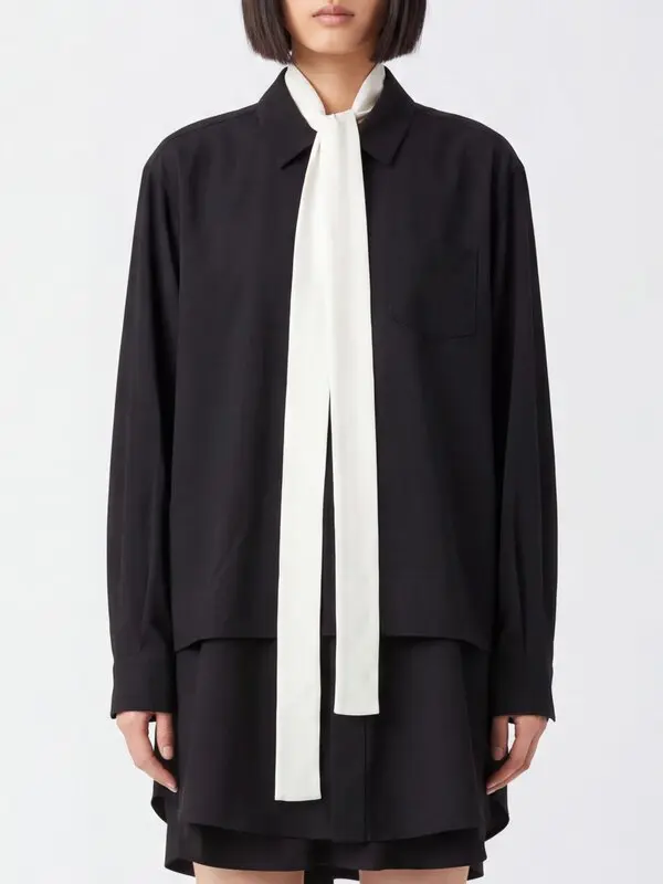 SACAI X CARHARTT WIP Long Crêpe Shirt Dress With Asymmetric Hem