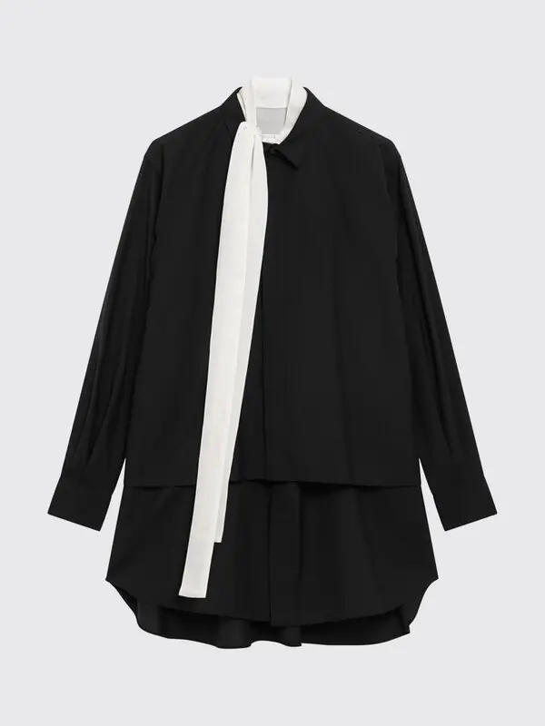 SACAI X CARHARTT WIP Long Crêpe Shirt Dress With Asymmetric Hem