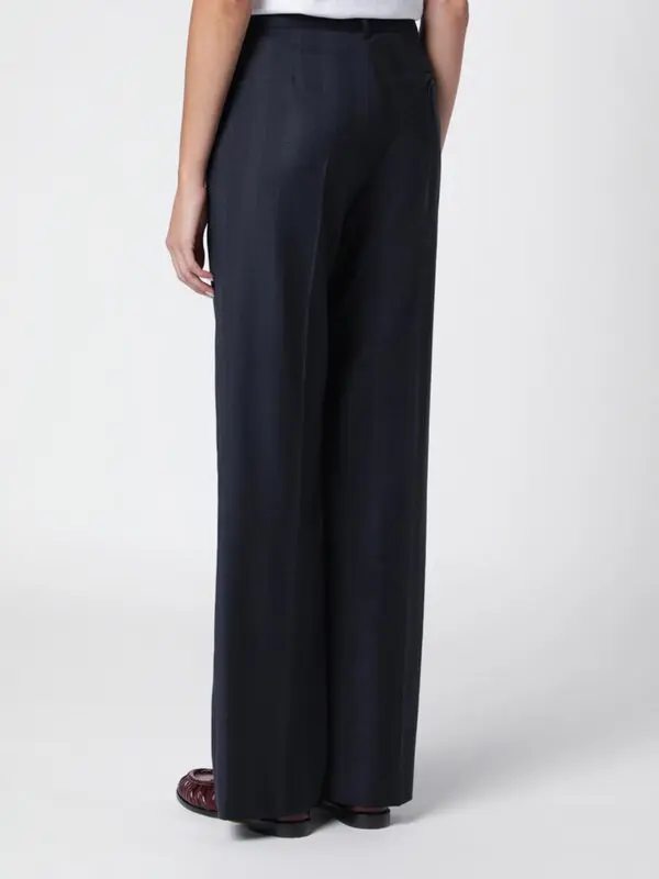 BLAZÉ MILANO Low-waisted Virgin Wool Wide-leg Palazzo Trousers