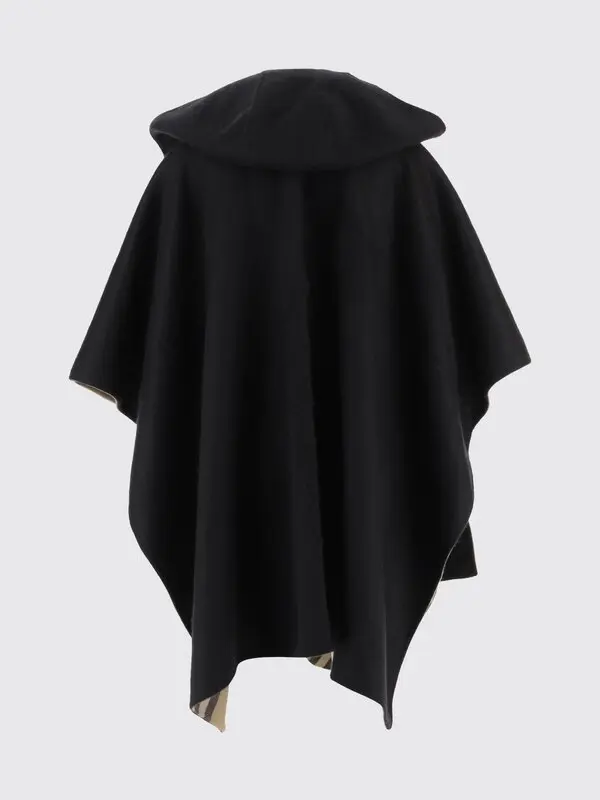 Burberry Hooded 100% Cashmere Cape With Check Pattern