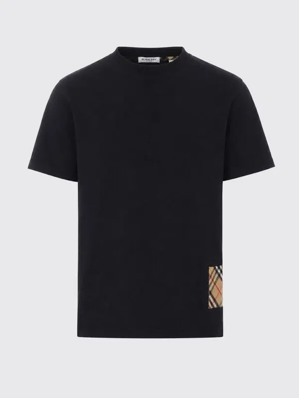 Burberry Cotton T-shirt With Contrast Embroidered Ekd Logo - Black