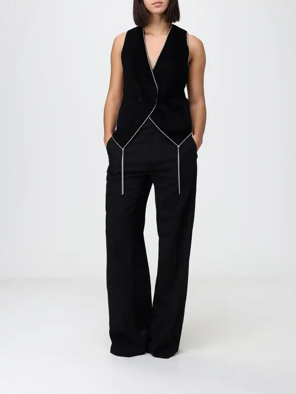 Giorgio Armani Double-breasted Tailored Waistcoat In Velvet With Crystal Appliqués