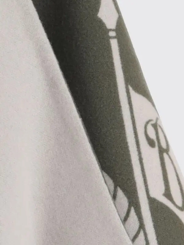 Burberry Asymmetric Wool And Cashmere Cape With Fringes And Logo