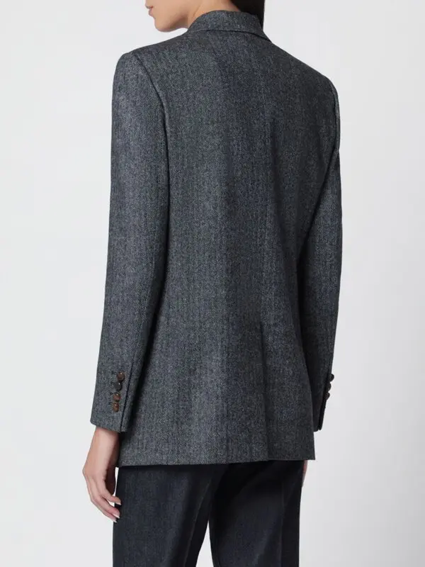 BLAZÉ MILANO Double-breasted Peak Lapel Wool-blend Blazer