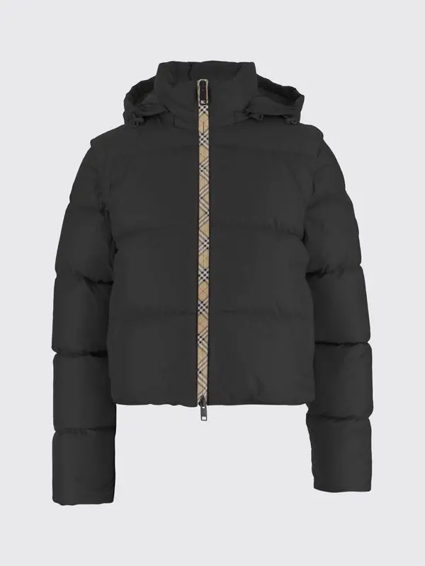 Burberry Quilted Nylon Short Puffer Jacket With Detachable Hood
