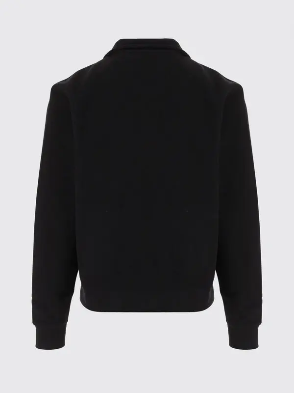 Burberry Zip-neck Cotton Turtleneck Jumper With Contrasting Logo