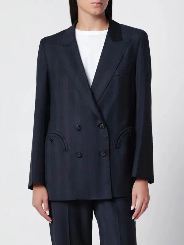 BLAZÉ MILANO Pinstriped Double-breasted Virgin Wool Blazer