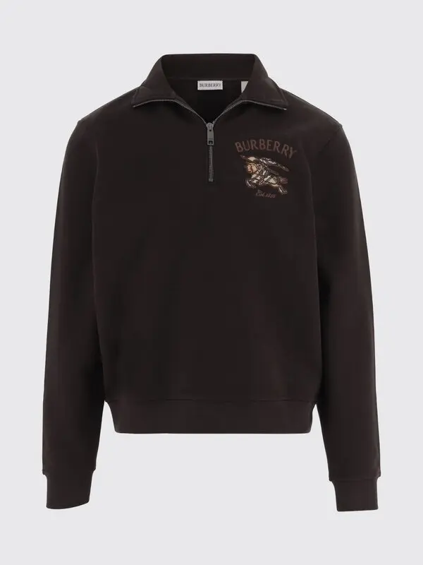 Burberry Half-zip Cotton Sweatshirt With Equestrian Knight Logo