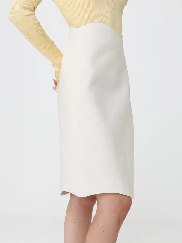 Alaïa High-waisted Pencil Mini Skirt In Cupro With Wavy Hem