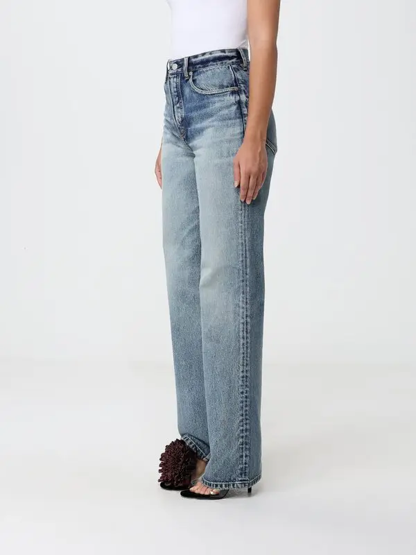 Alaïa High-waisted Straight Fit Jeans In Cotton Denim