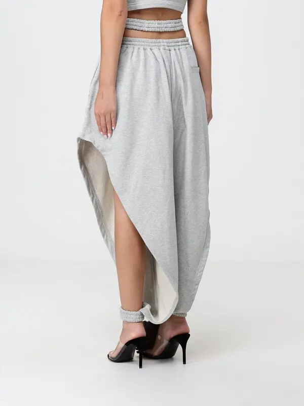 Alaïa Wide-leg Jogging Trousers In Cotton Blend With Cut-outs