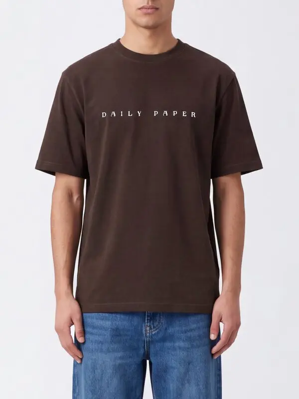 DAILY PAPER Crewneck Cotton T-shirt With Dropped Shoulders And Logo