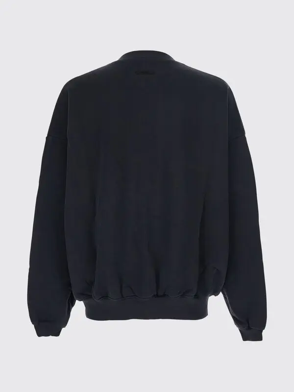 Fear Of God Crewneck Cotton Jumper With Logo And Dropped Shoulders - Black