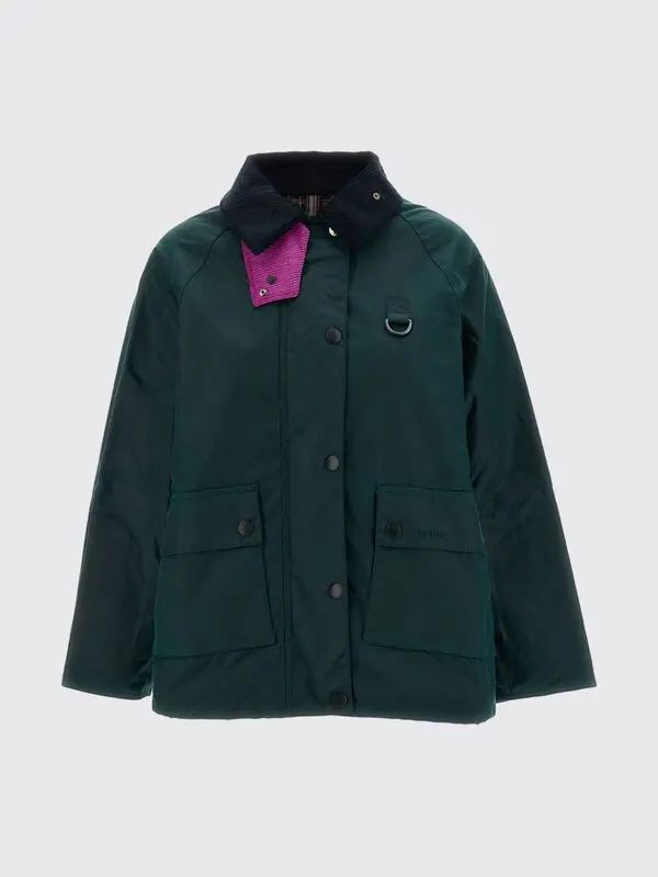 Barbour Spey Waxed Jacket In Cotton With Ribbed Velvet Collar
