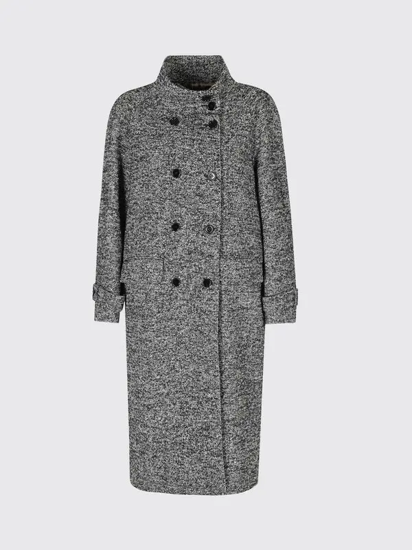 Dolce & Gabbana Long Double-breasted Wool Coat With High Collar And Martingale - Grey