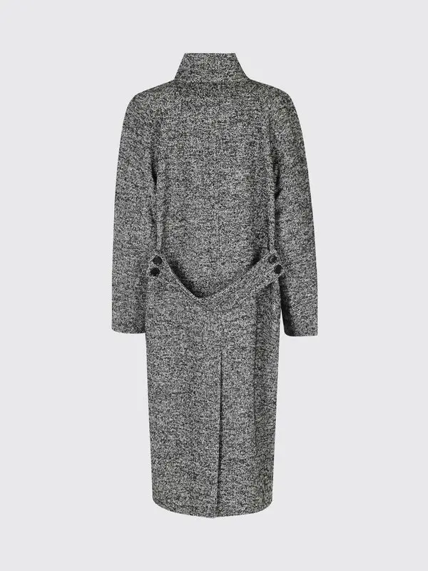 Dolce & Gabbana Long Double-breasted Wool Coat With High Collar And Martingale - Grey