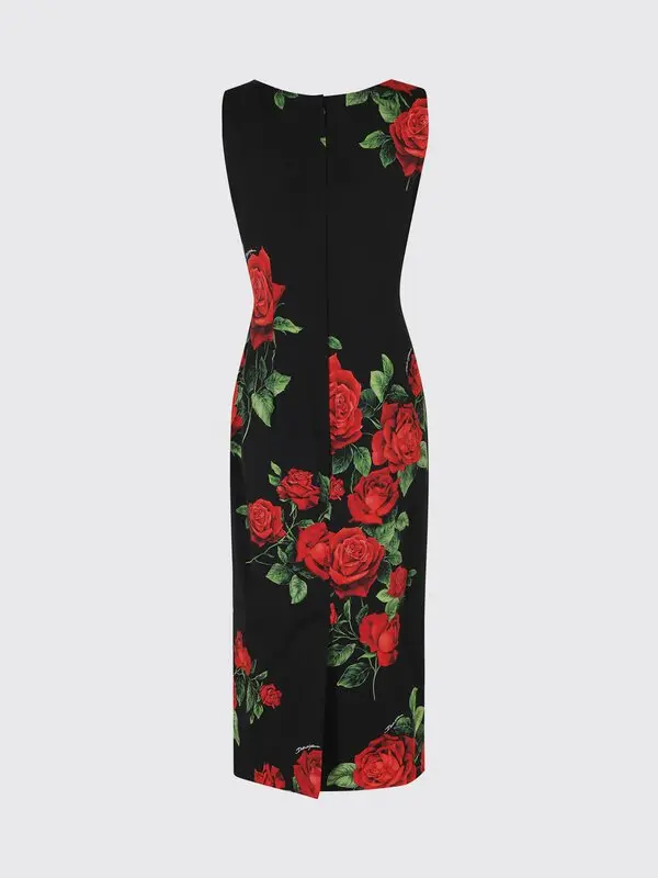 Dolce & Gabbana Floral Silk Off-the-shoulder Midi Sheath Dress