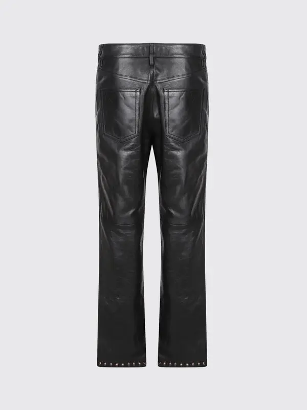 Marni Straight-fit Sheepskin Leather Trousers With Diamond Embroidery And Studs