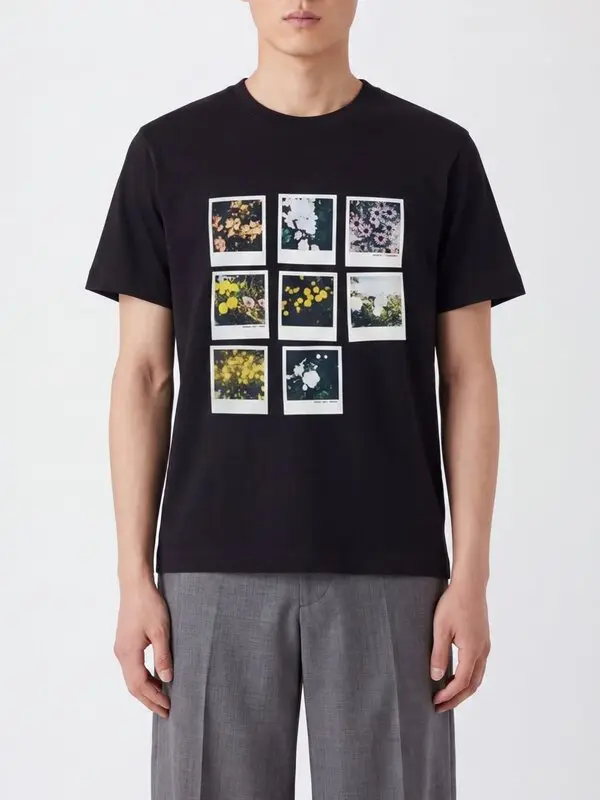 Dries Van Noten Graphic Print Cotton Crew-neck T-shirt - Black