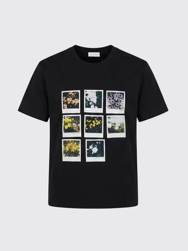 Dries Van Noten Graphic Print Cotton Crew-neck T-shirt - Black