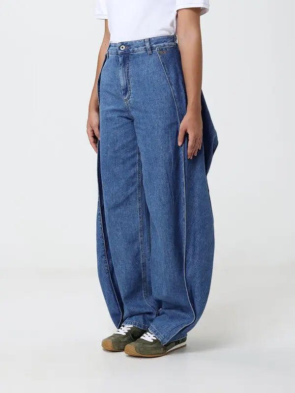 Loewe High-waisted Wide-leg Baggy Jeans In Cotton Denim - Blue