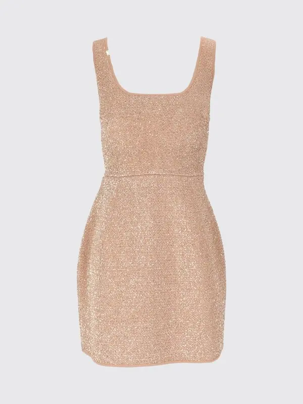 Elisabetta Franchi Off-the-shoulder Tweed Mini Sheath Dress