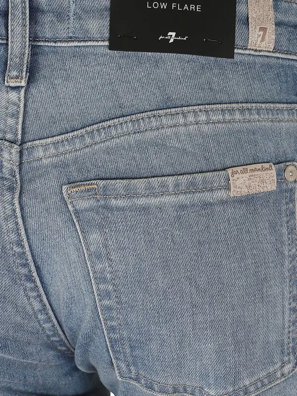 7 For All Mankind Low Flare Mid-rise Flared Jeans In Denim - Blue