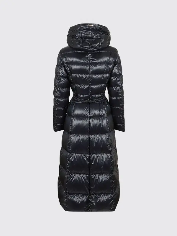 Herno Water-repellent Long Quilted Nylon Down Jacket With Hood