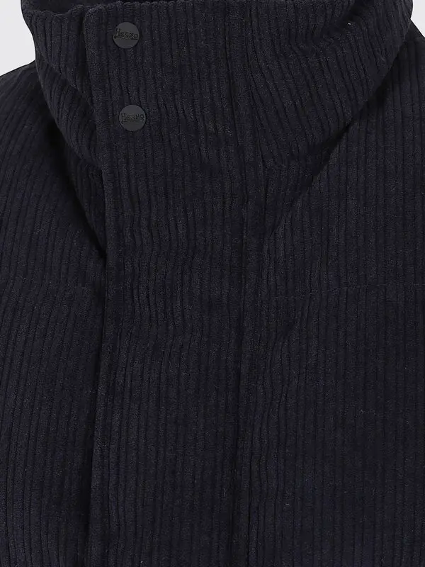 Herno Quilted Velvet Padded Gilet With High Neck - Blue