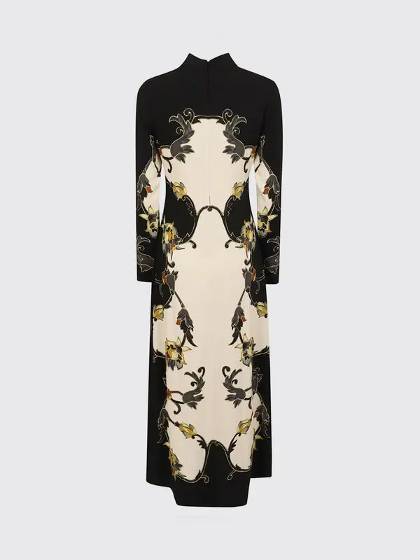 La DoubleJ Halle Long-sleeved Ethnic Print Midi Sheath Dress
