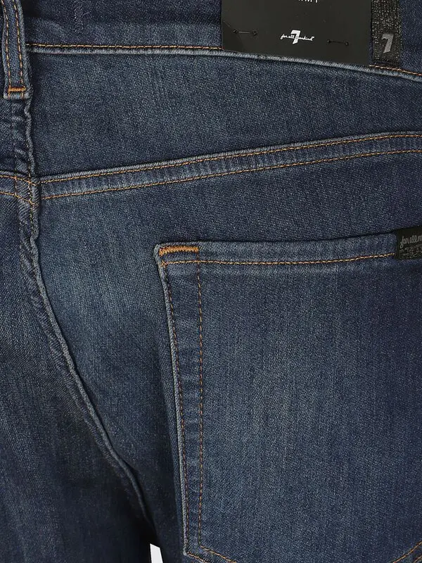 7 For All Mankind Mid-rise Slim-fit Skinny Jeans In Cotton Denim