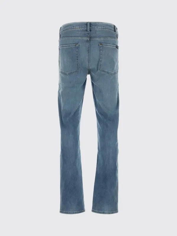 7 For All Mankind Mid-rise Slim-fit Skinny Jeans In Cotton Denim - Gnawed Blue