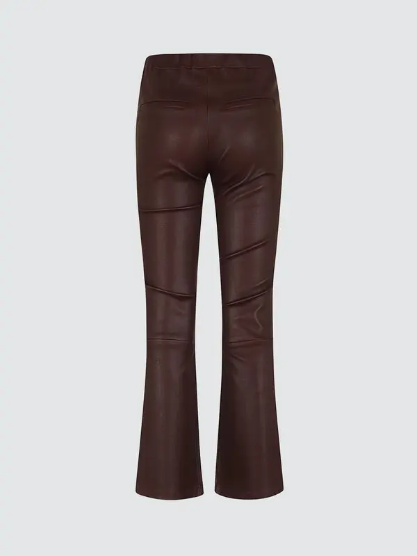 ARMA Mid-rise Flared Trousers In Lambskin Leather With Welt Pockets