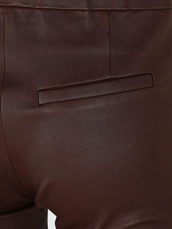 ARMA Mid-rise Flared Trousers In Lambskin Leather With Welt Pockets