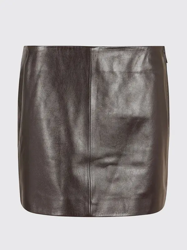 ARMA Slim Fit Pencil Mini Skirt In Smooth Lambskin Leather With Side Zip
