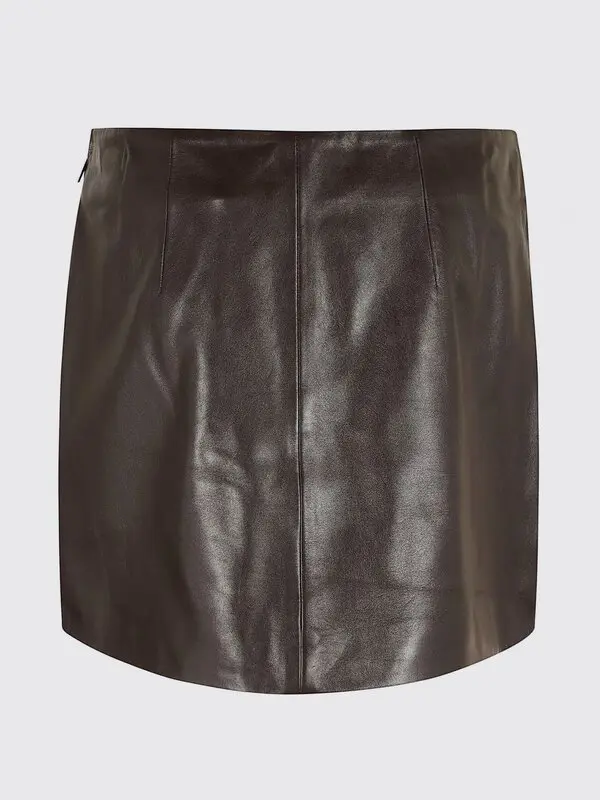 ARMA Slim Fit Pencil Mini Skirt In Smooth Lambskin Leather With Side Zip