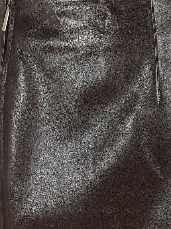 ARMA Slim Fit Pencil Mini Skirt In Smooth Lambskin Leather With Side Zip