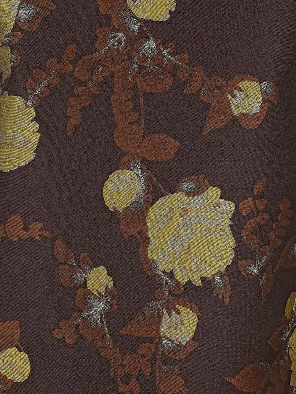La DoubleJ Sleeveless Floral Silk-blend Crewneck Blouse - Brown