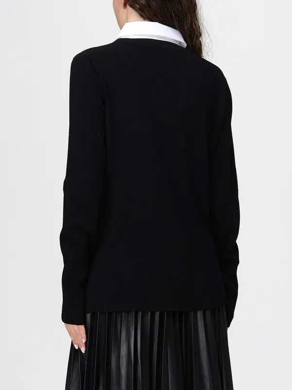 Karl Lagerfeld V-neck Viscose Blend Jumper With Long Sleeves And Applied Logo