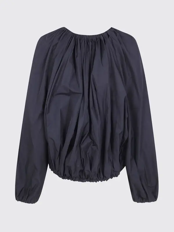 TOTEME Cropped Relaxed Fit Jacket In Recycled Polyester With Drawstring Hem - Black