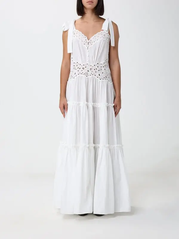 Chloé Off-the-shoulder Maxi Dress In Broderie Anglaise With Asymmetric Hem