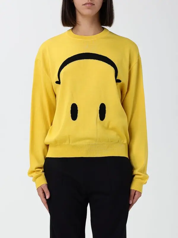 Moschino Graphic Print Crewneck Jumper In 100% Virgin Wool