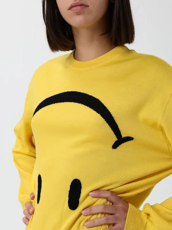 Moschino Graphic Print Crewneck Jumper In 100% Virgin Wool
