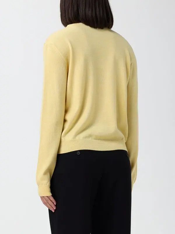 Moschino Teddy Bear Jacquard Logo Crewneck Jumper In 100% Merino Wool - Yellow