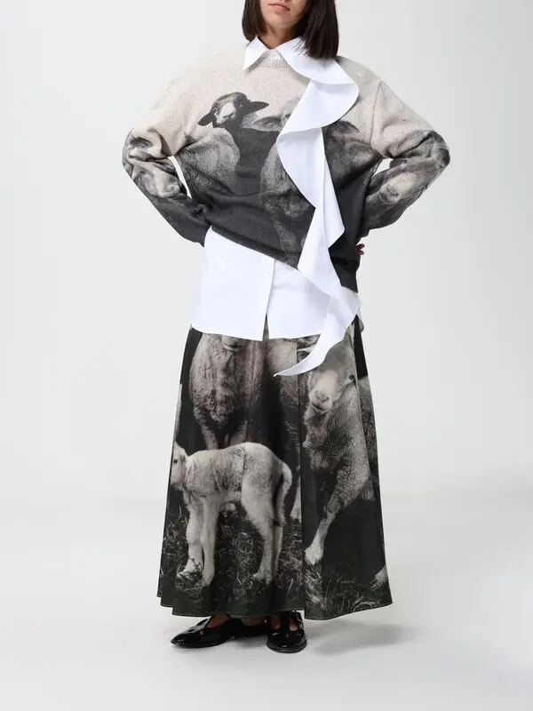 Moschino Cotton Poplin Shirt With Rouche Appliqués
