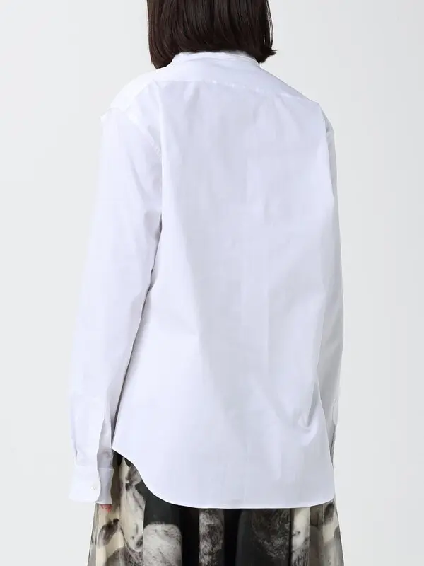 Moschino Cotton Poplin Shirt With Rouche Appliqués