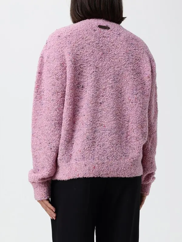 Moschino Virgin Wool Crewneck Jumper With Teddy Bear Print - Pink