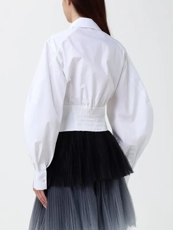Karl Lagerfeld Slim Fit Bustier Shirt In Organic Cotton With Zip Closure