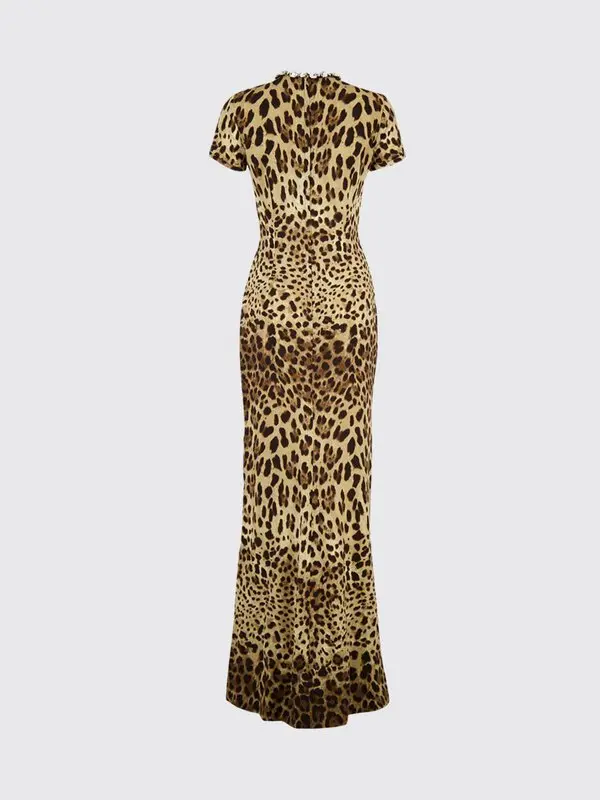 Dolce & Gabbana Animal-print Stretch-silk Sheath Mini Dress With Rhinestones
