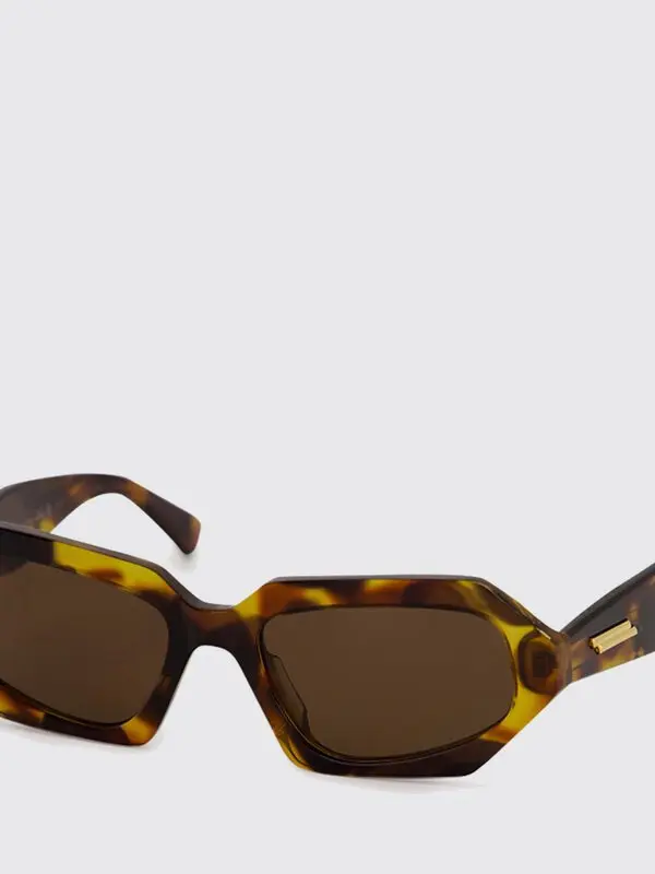 Bottega Veneta Rectangular Acetate Sunglasses With Tortoiseshell Frame